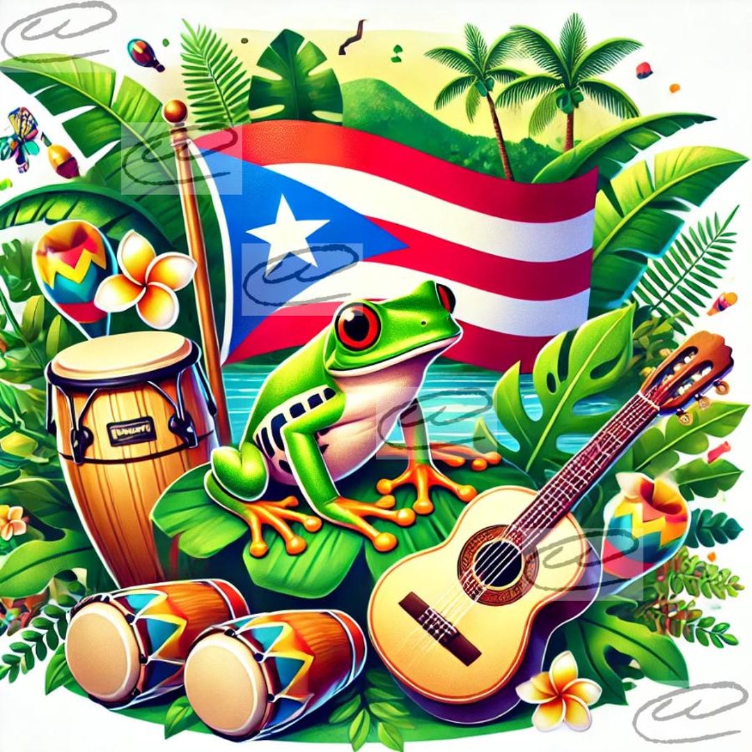 Puerto Rican Coquí Frog Art | Tropical Digital Download - Etsy