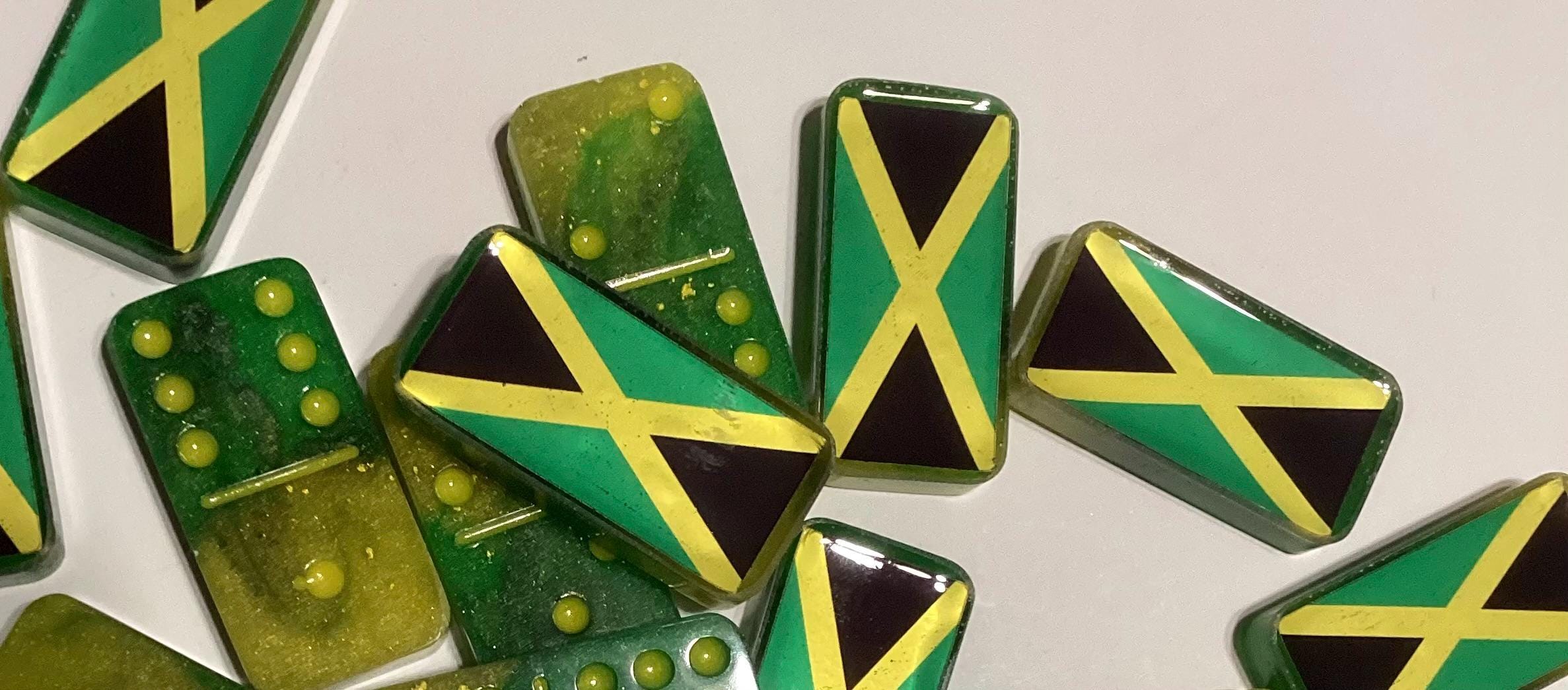Custom Jamaican-themed Domino Set - Handmade Resin Dominoes - Etsy