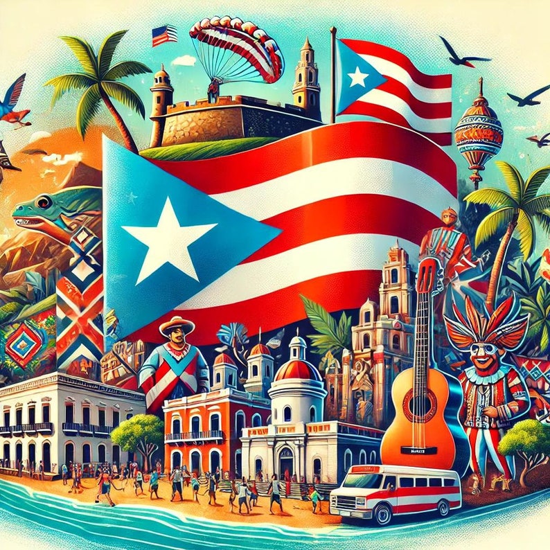 Puerto Rico Pride Digital Download Vibrant Puerto Rican Culture Art ...
