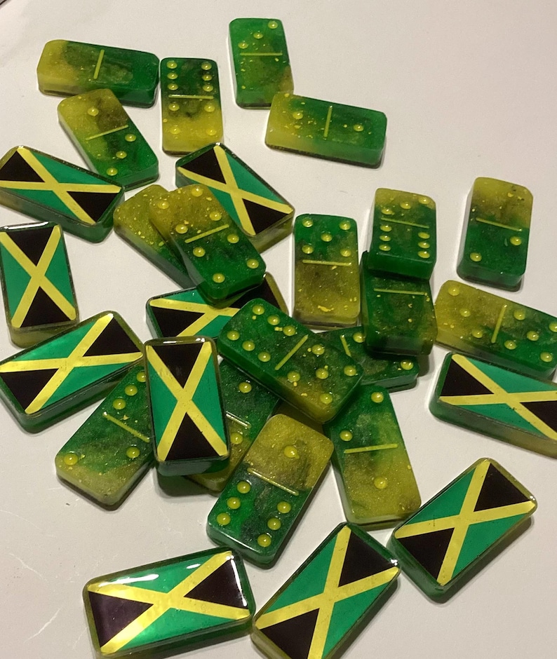 Custom Jamaican-themed Domino Set - Handmade Resin Dominoes - Etsy