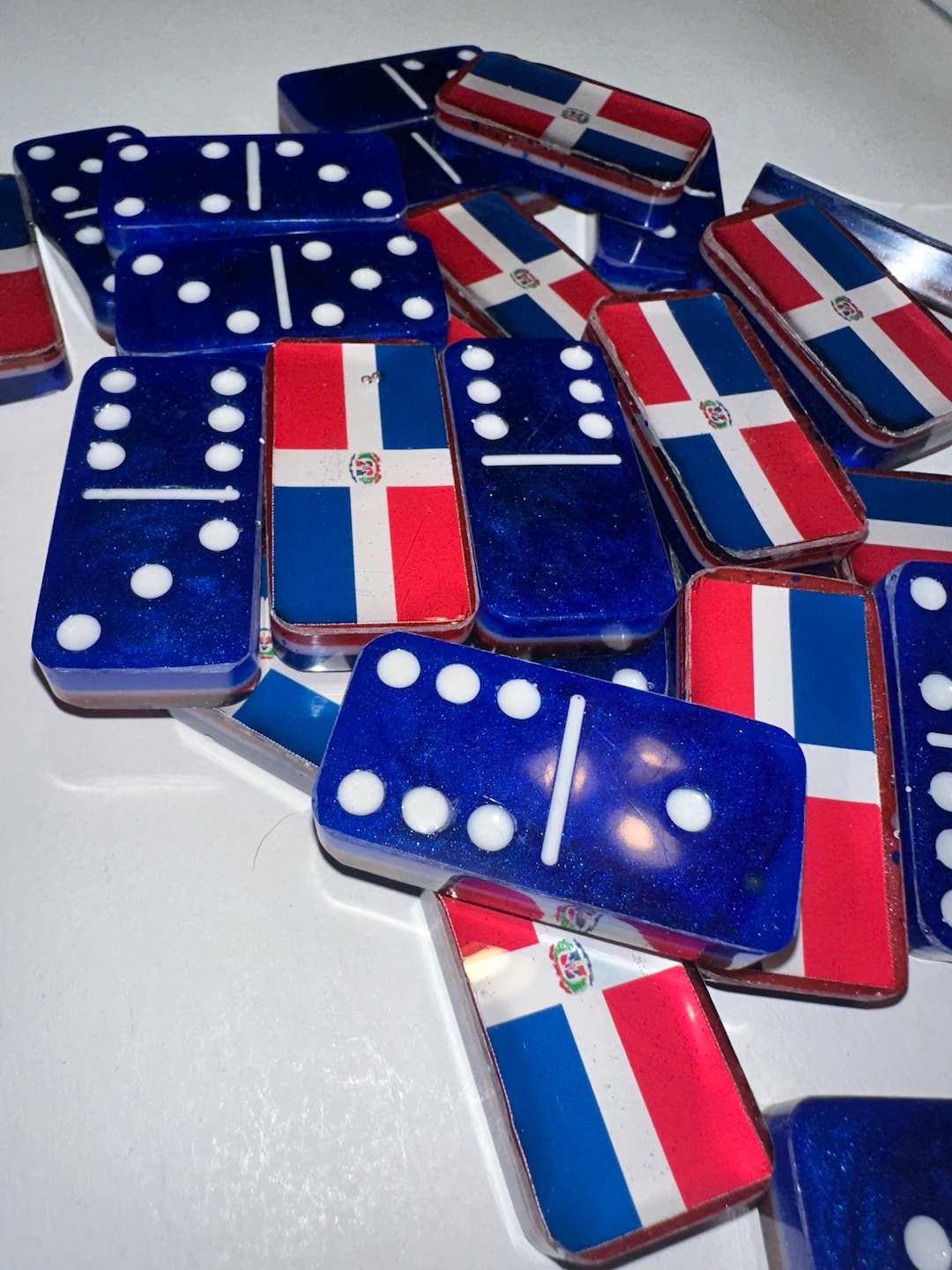 Dominican Republic Flag Domino Set - Handmade Resin Dominoes - Etsy