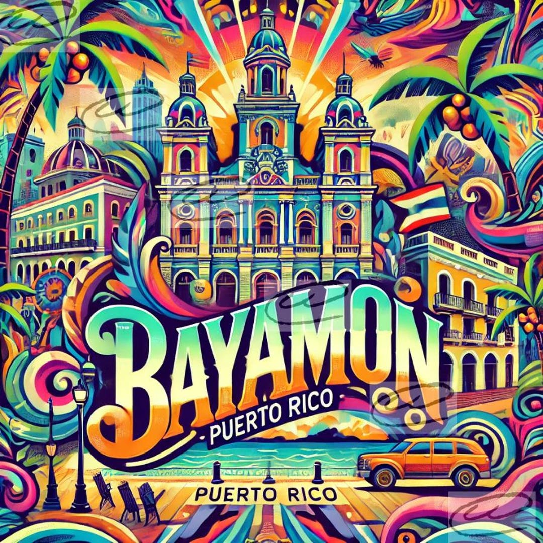 Bayamón Puerto Rico Art Print: Colorful Caribbean Travel Poster ...