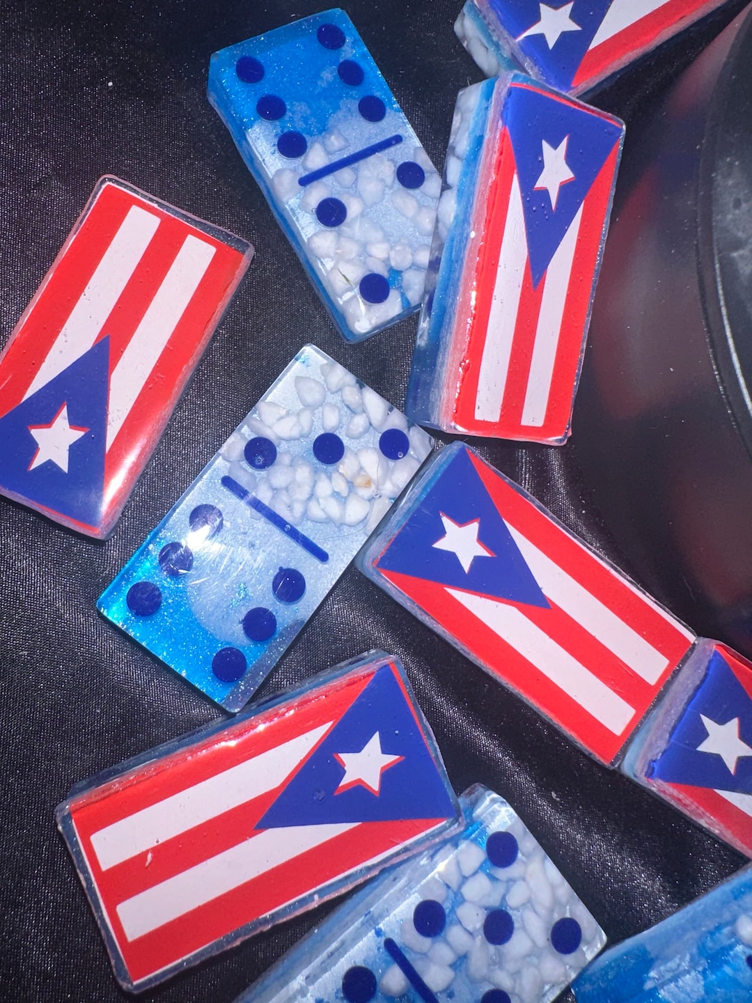 Handcrafted Puerto Rican Ocean Theme Resin Dominoes Set Beautiful ...