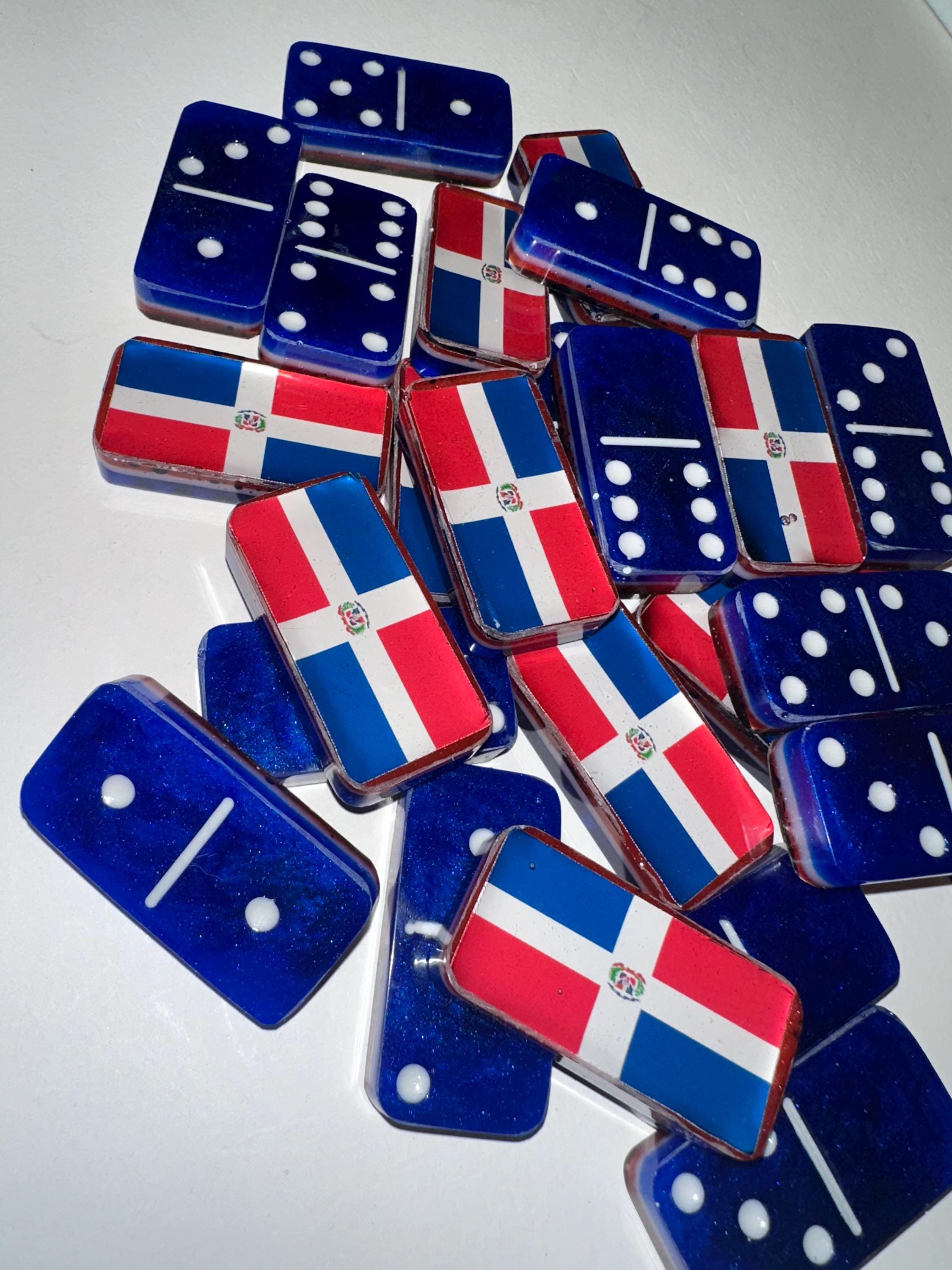 Dominican Republic Flag Domino Set - Handmade Resin Dominoes - Etsy