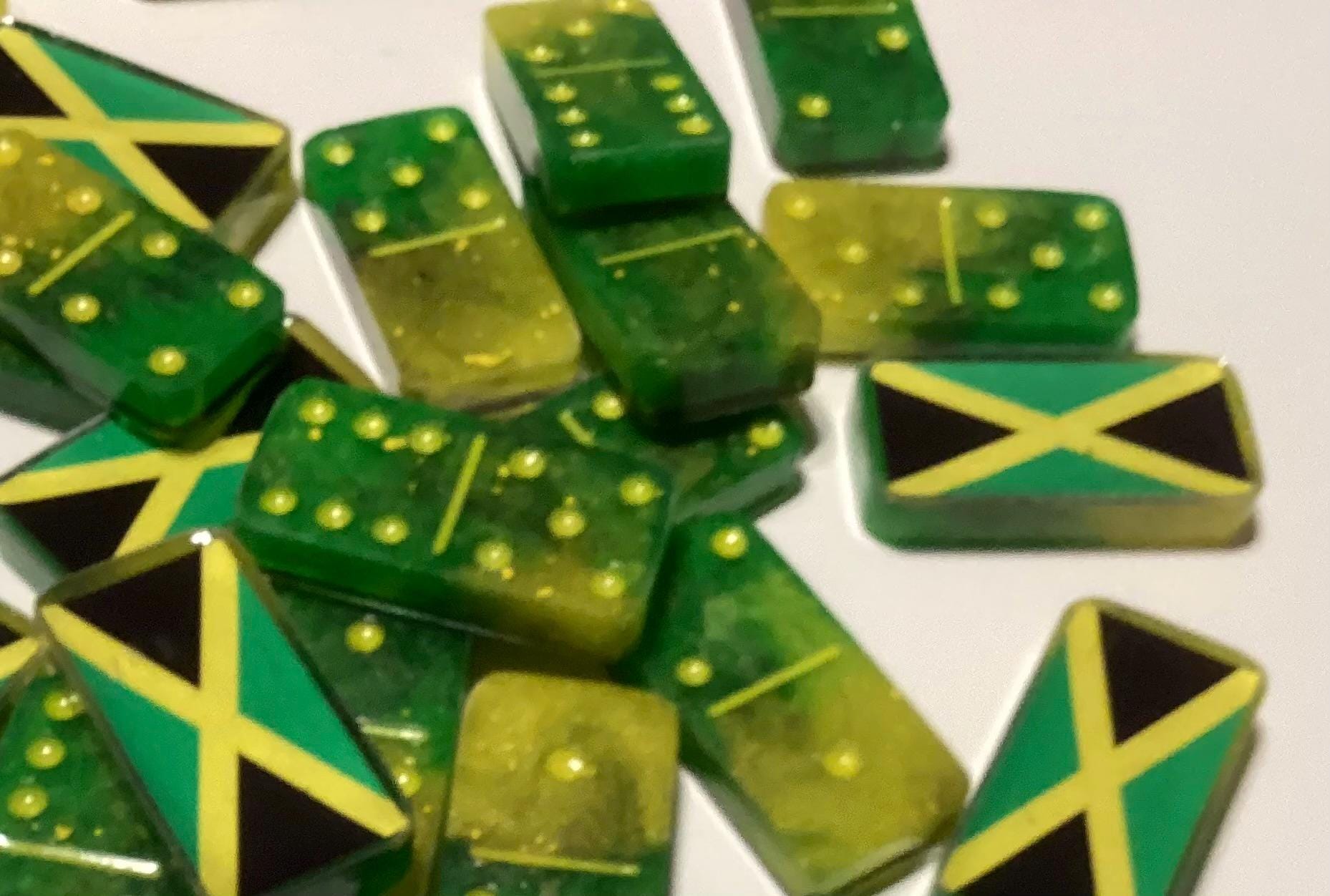 Custom Jamaican-themed Domino Set - Handmade Resin Dominoes - Etsy