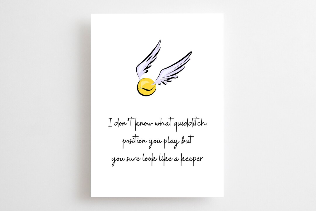 Harry Potter Card, Funny Card, Nerdy Card, Movie Card, Quidditch, Nerdy ...