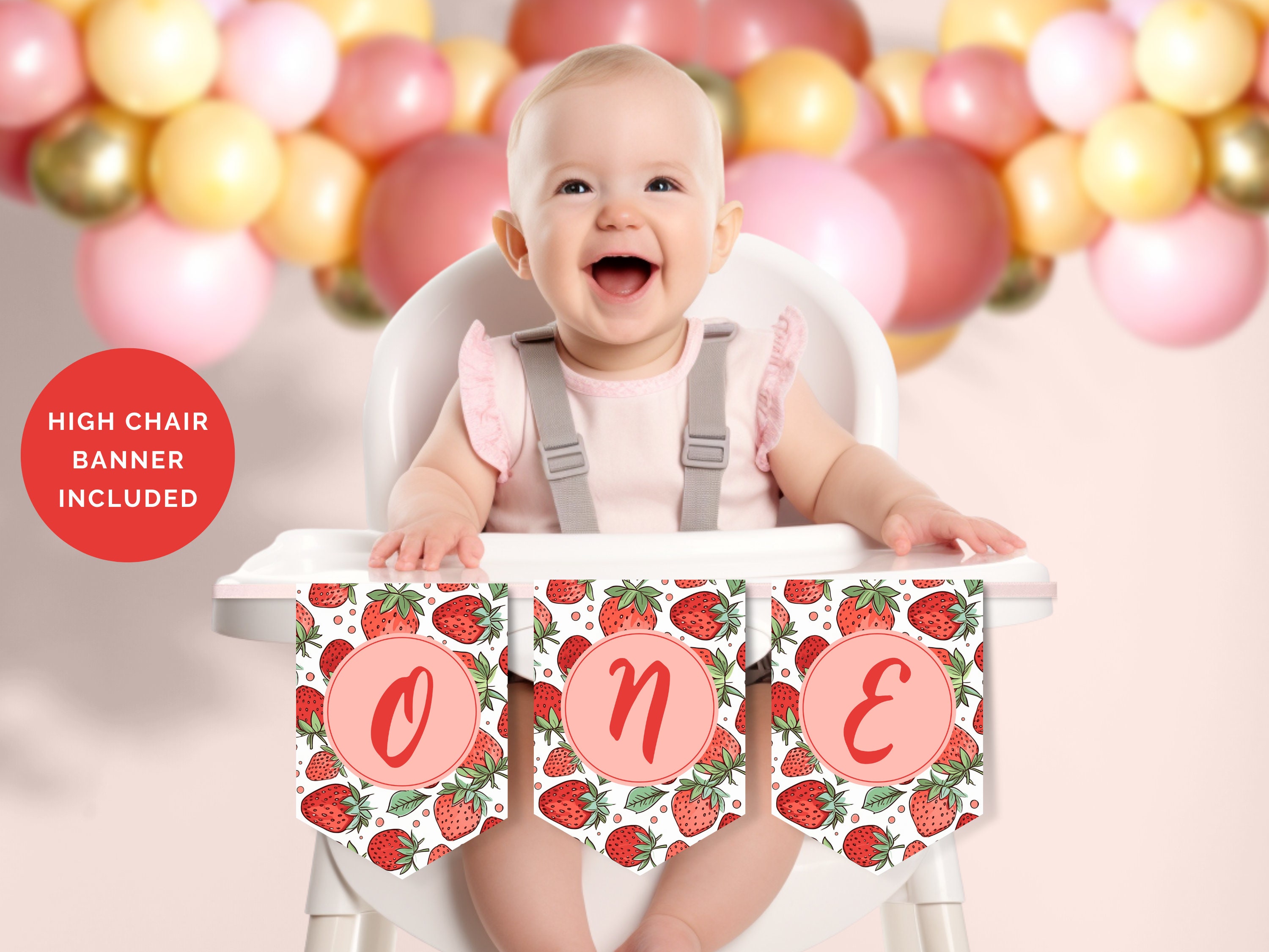 My Berry First Birthday Milestone Banner, Editable 1st Birthday ...