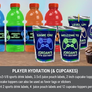 Video Game Themed Birthday Favors, Neon Gaming Controller Favors Kit ...