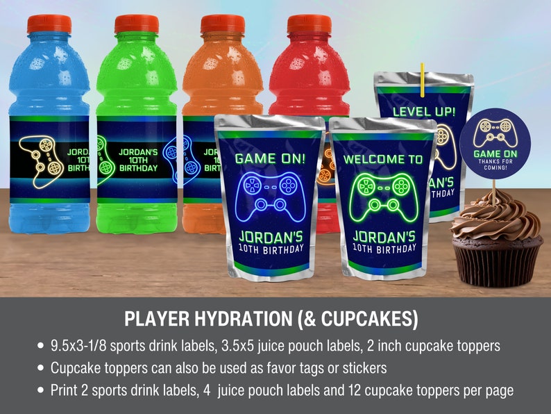 Video Game Themed Birthday Favors, Neon Gaming Controller Favors Kit ...