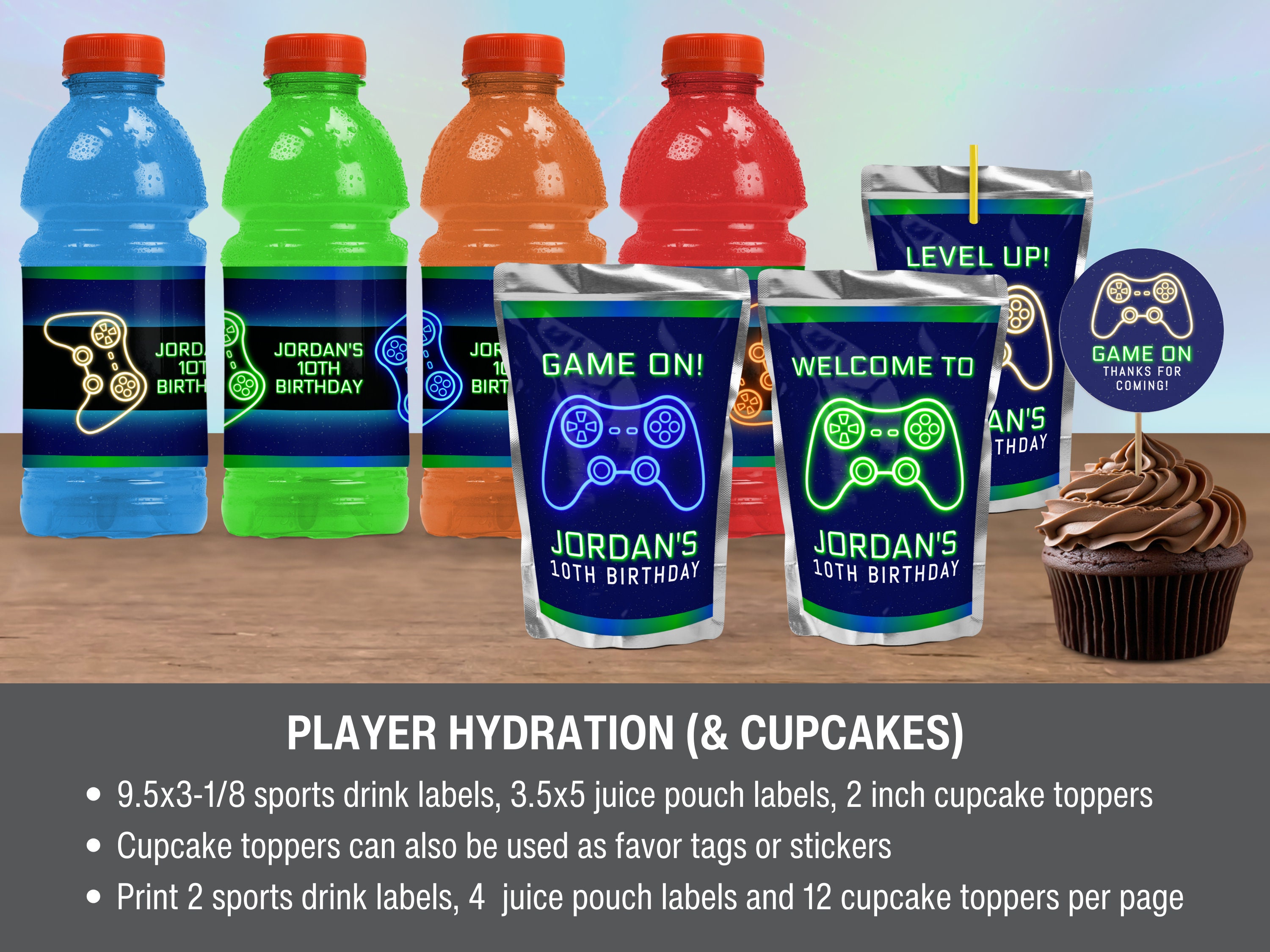 Video Game Themed Birthday Favors, Neon Gaming Controller Favors Kit ...