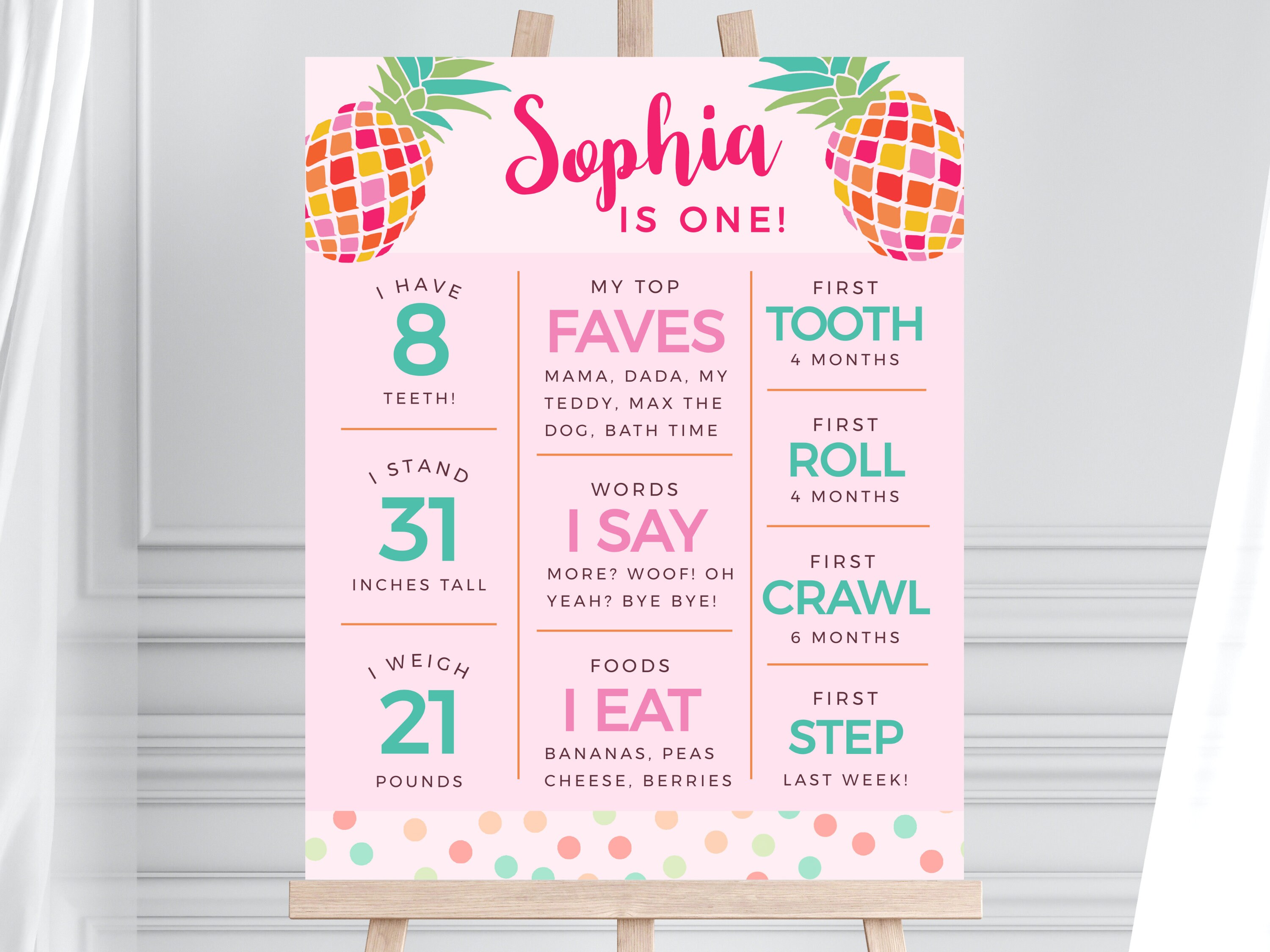 Luau First Birthday Party Decoration Sign, Editable Hawaiian Tropical ...