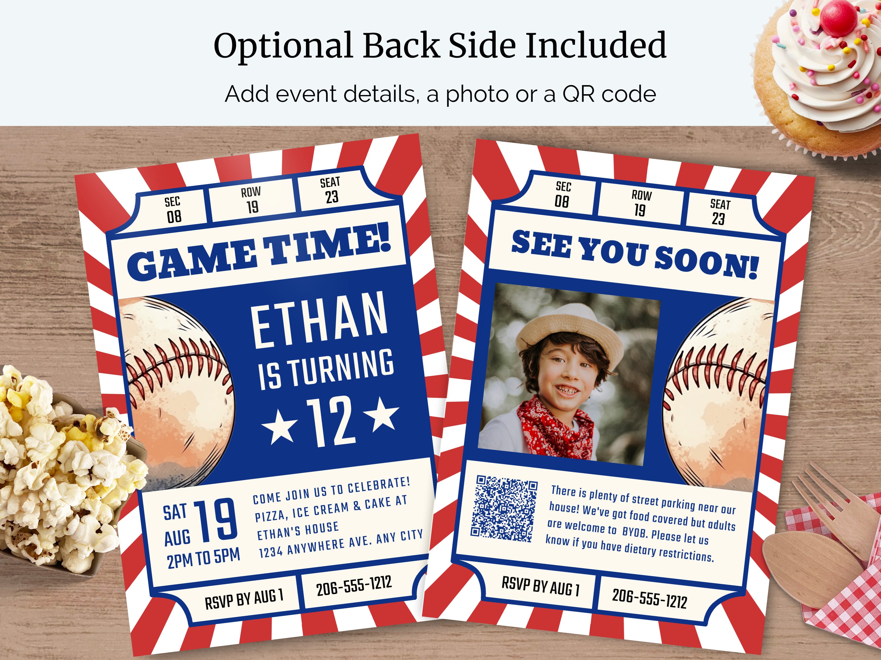 Baseball Ticket Birthday Invitation, Editable End of Season Baseball ...