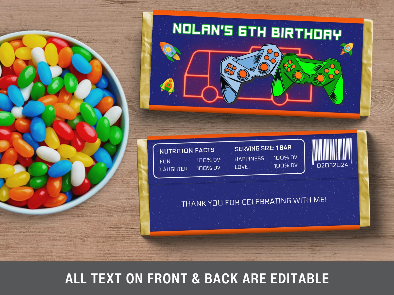 Video Game Themed Party Favors for Game Truck Birthday, Personalized ...