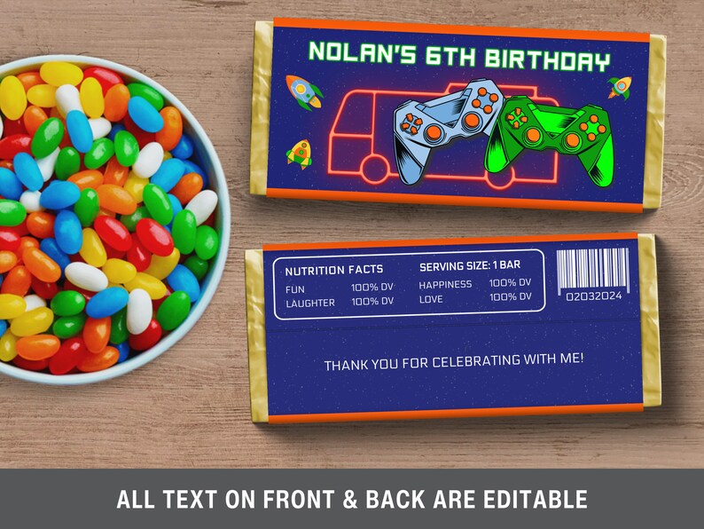 Video Game Themed Party Favors for Game Truck Birthday, Personalized ...