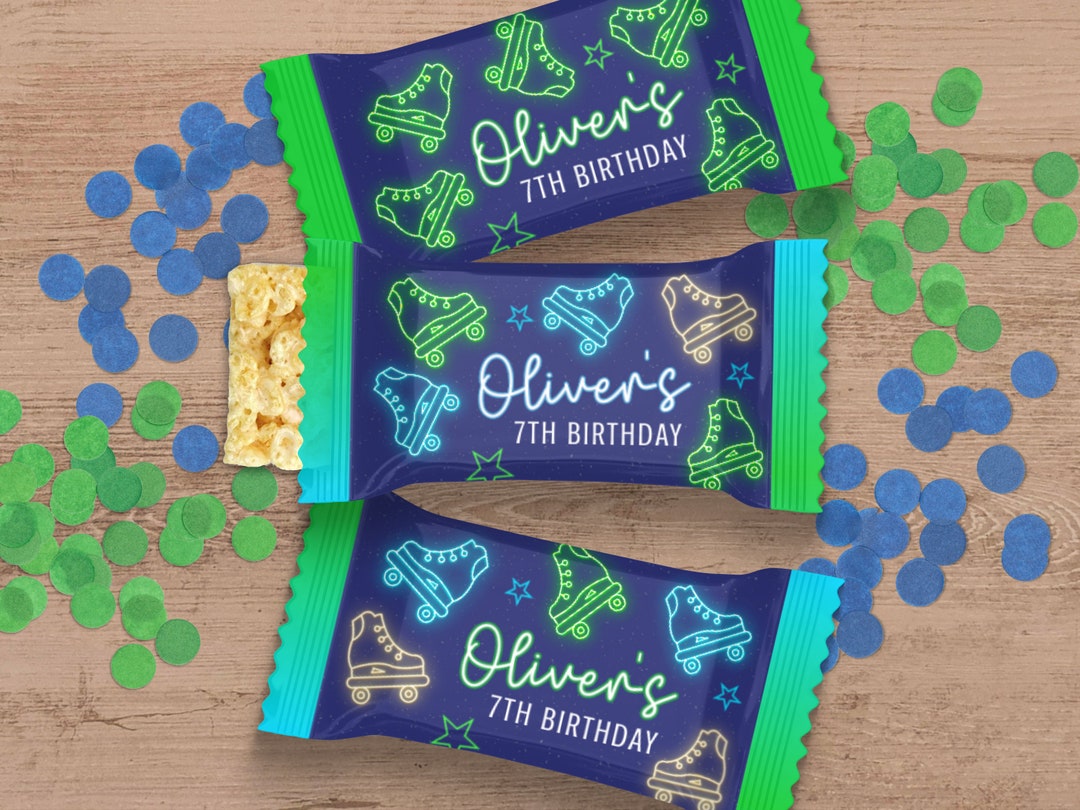 Rice Krispie Treat Template for Roller Skate Party, Neon Glow Custom ...