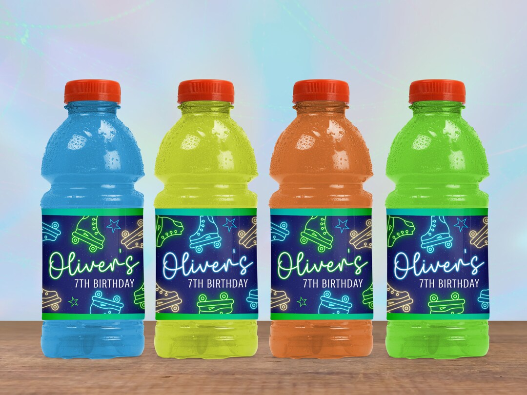 Roller Skating Party Favors for Kids, Neon Glow Gatorade Sports Drink ...