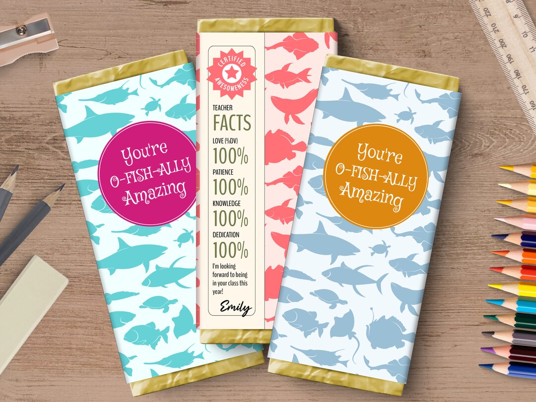 Meet the Teacher Gift From Student, Editable Fish Candy Bar Wrapper for ...