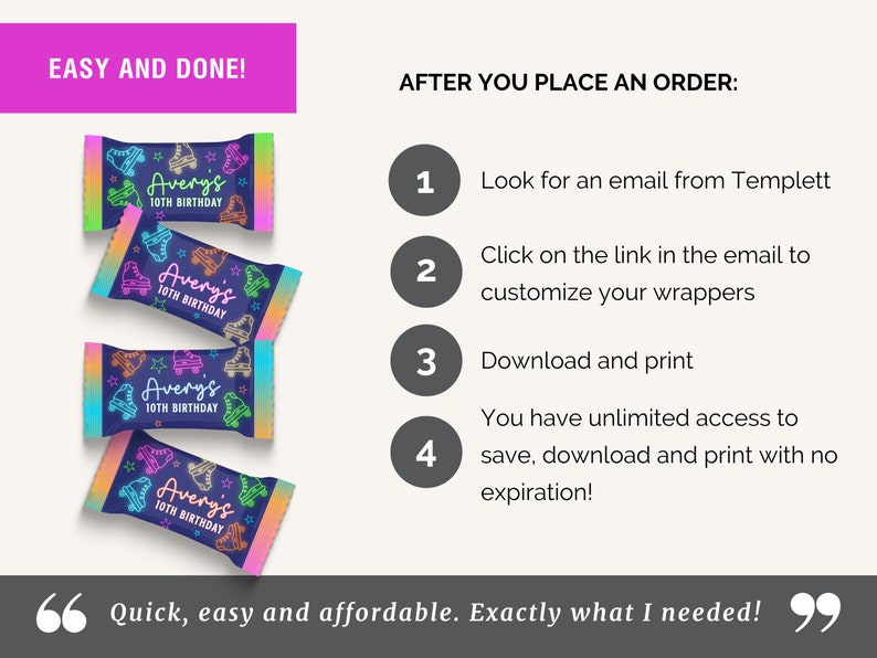 Roller Skate Birthday Party Favor, Neon Glow Personalized Rice Krispies ...