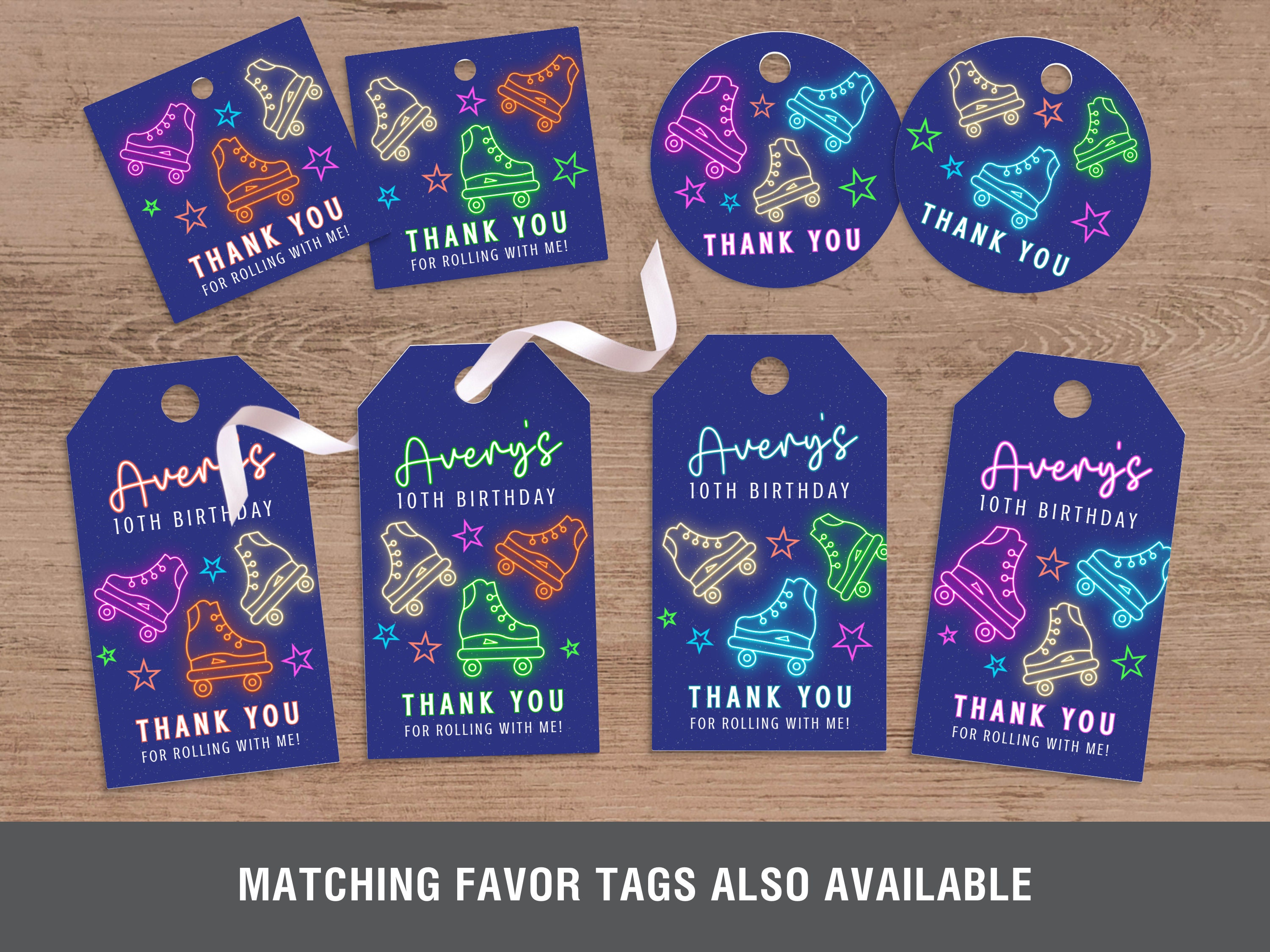 Roller Skating Birthday Party Favors for Girl, Neon Glow Kids Chocolate ...