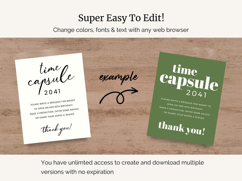 Time Capsule Letter Template Editable Minimalist First - Etsy