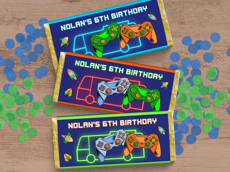 Video Game Themed Party Favors for Game Truck Birthday, Personalized ...