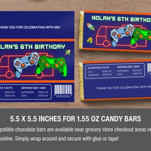 Video Game Themed Party Favors for Game Truck Birthday, Personalized ...