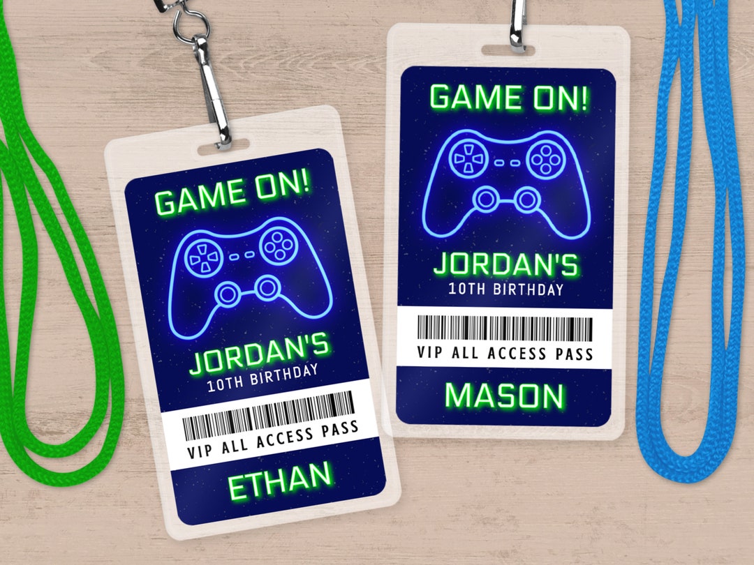 Video Game VIP Birthday Party Pass Personalized Kids & Teens - Etsy