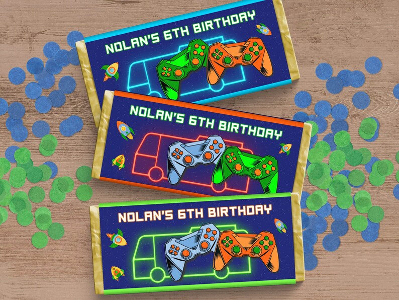 Video Game Themed Party Favors for Game Truck Birthday, Personalized ...