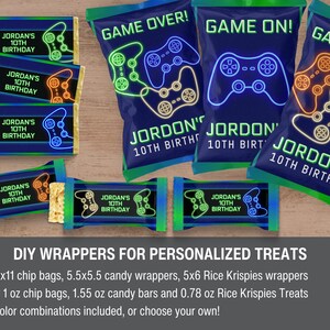 Video Game Themed Birthday Favors, Neon Gaming Controller Favors Kit ...