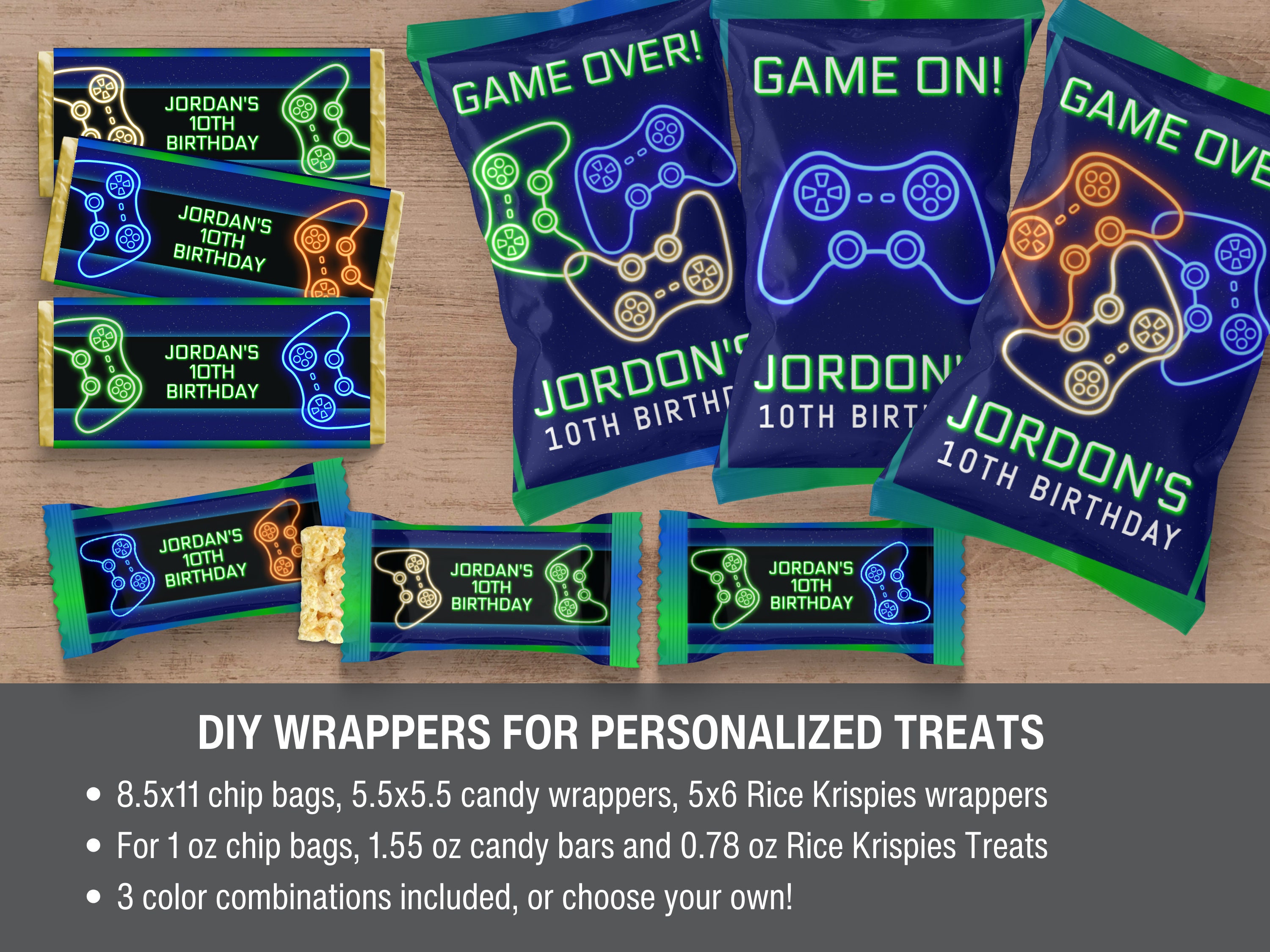 Video Game Themed Birthday Favors, Neon Gaming Controller Favors Kit ...