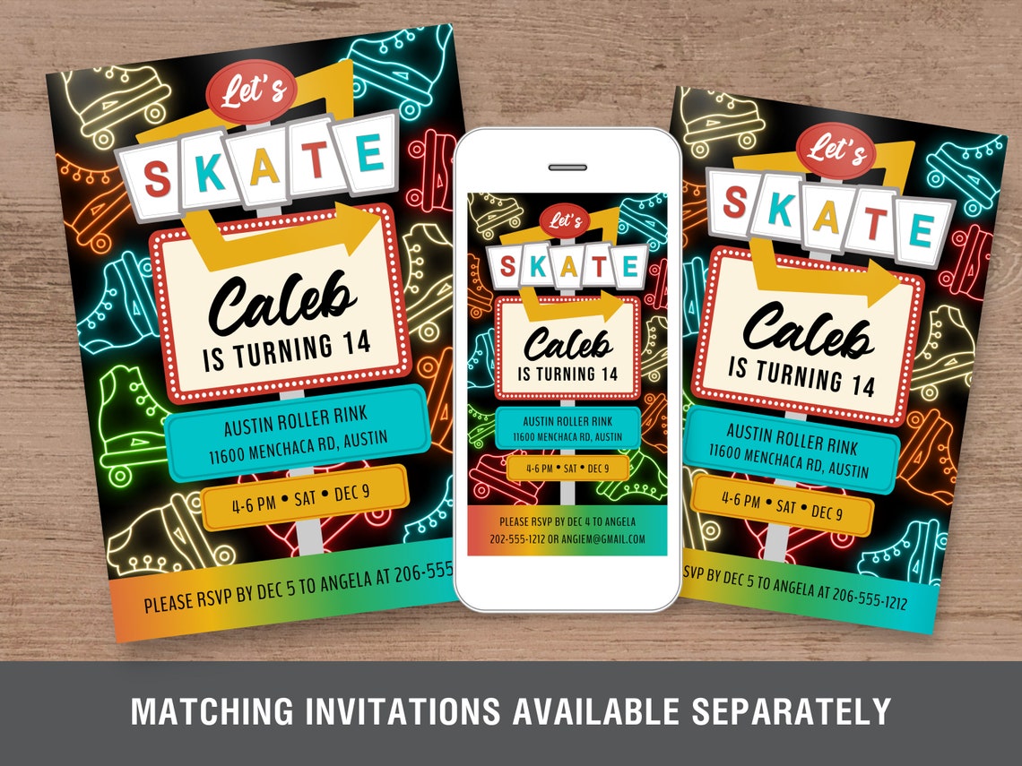 VIP Pass Editable for Roller Skating Birthday Party, Retro All Access ...