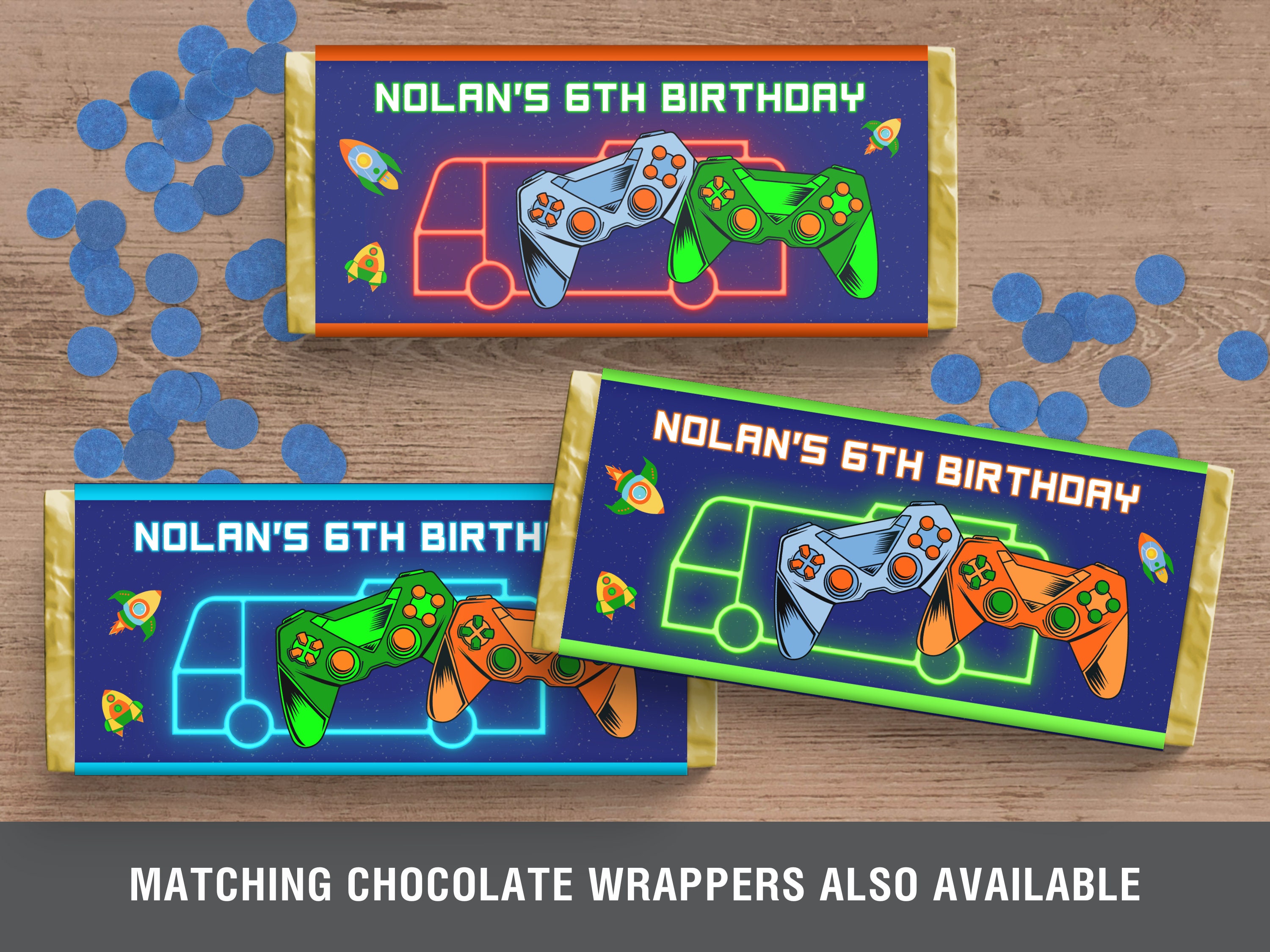 Game Truck Birthday Party "game Over" Favor Tags for Boy, Neon Glow ...