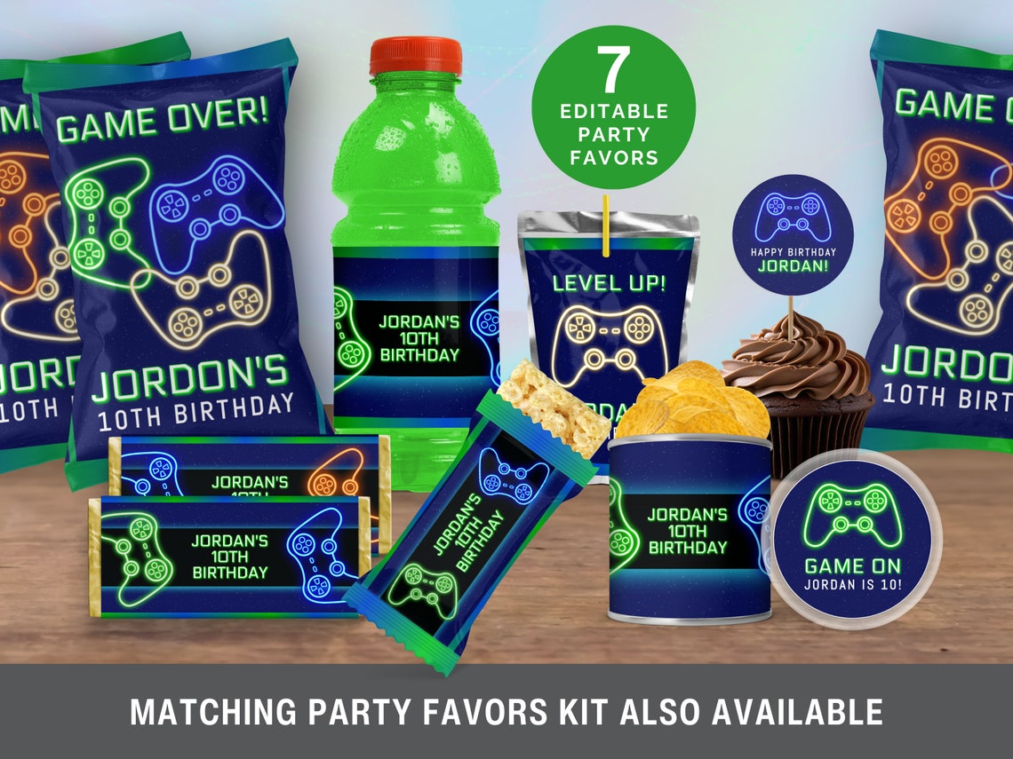 Video Game Themed Party Favors for Game Truck or Arcade Birthday, DIY ...