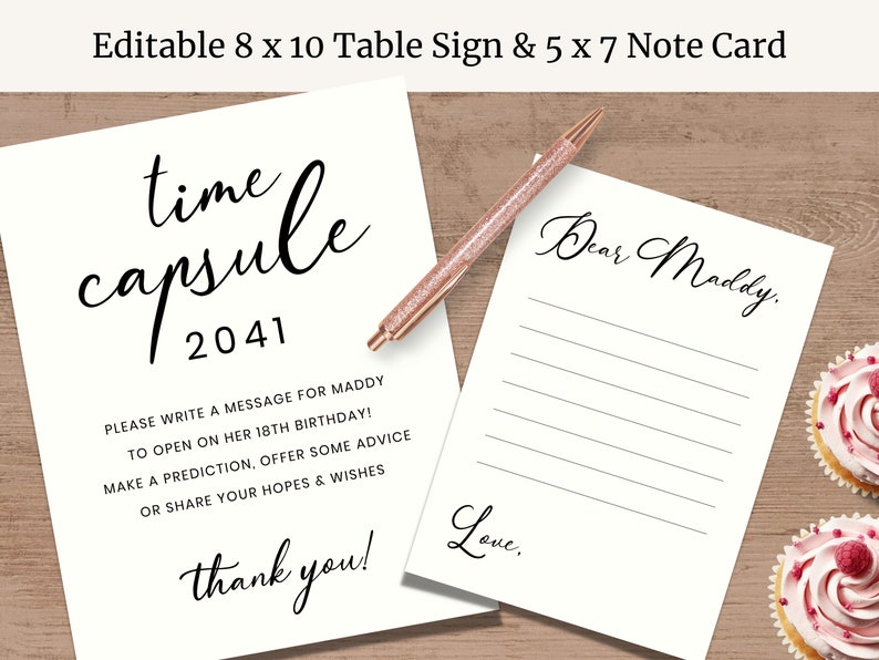 Time Capsule Letter Template Editable Minimalist First - Etsy