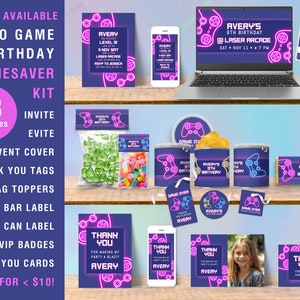 Video Game VIP Birthday Party Pass for Girl, Personalized Printable ...