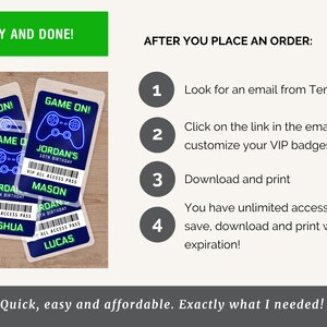 Video Game VIP Birthday Party Pass, Personalized Kids & Teens Neon Glow ...
