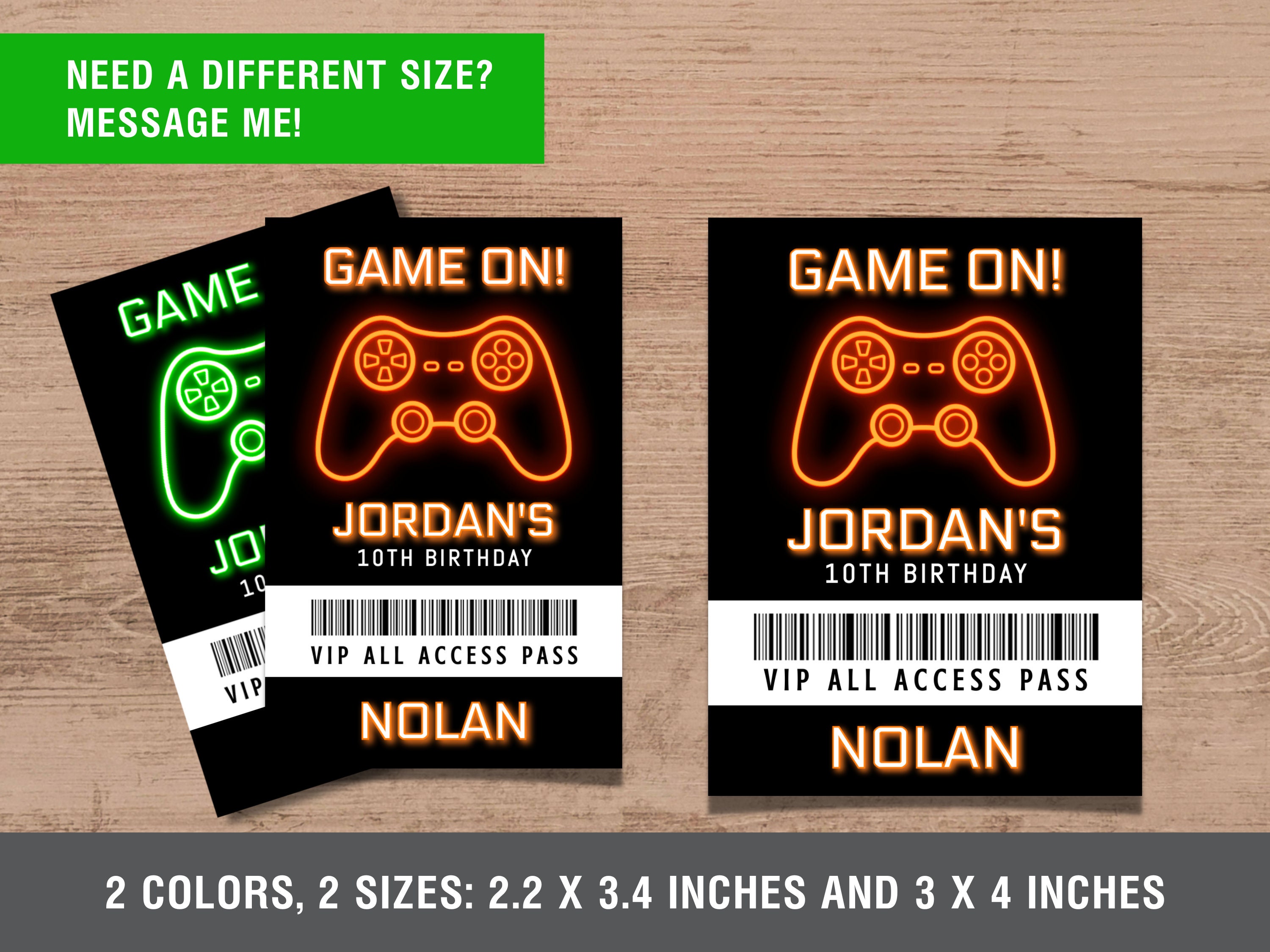 VIP Badge Template for Boy's Video Game Birthday Party, Editable ...