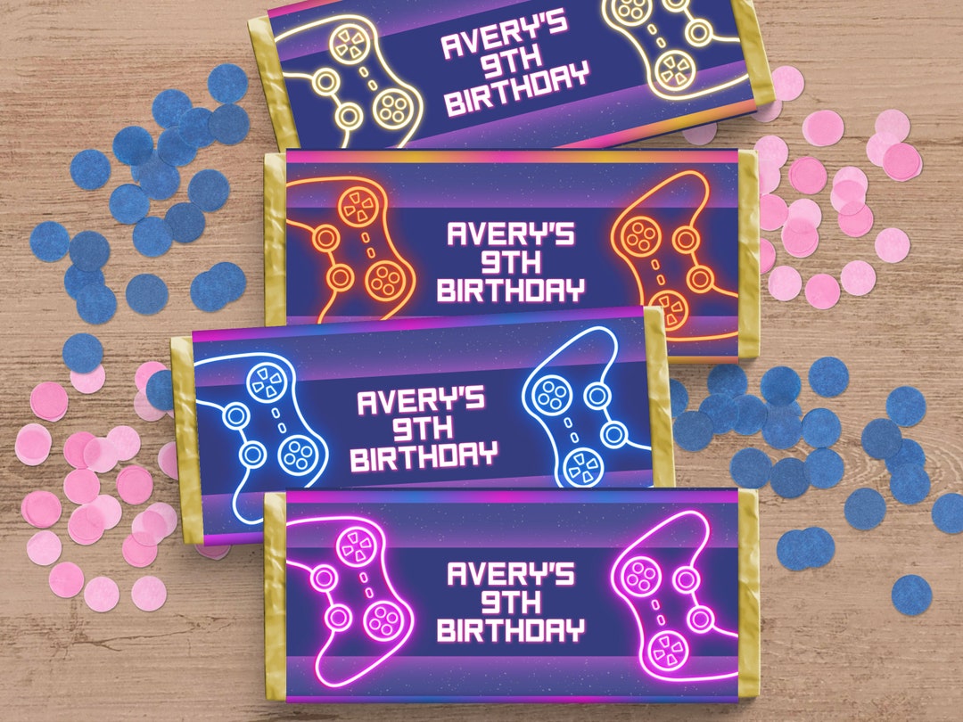 Video Game Party Favor for Girl, Personalized Chocolate Wrapper for ...