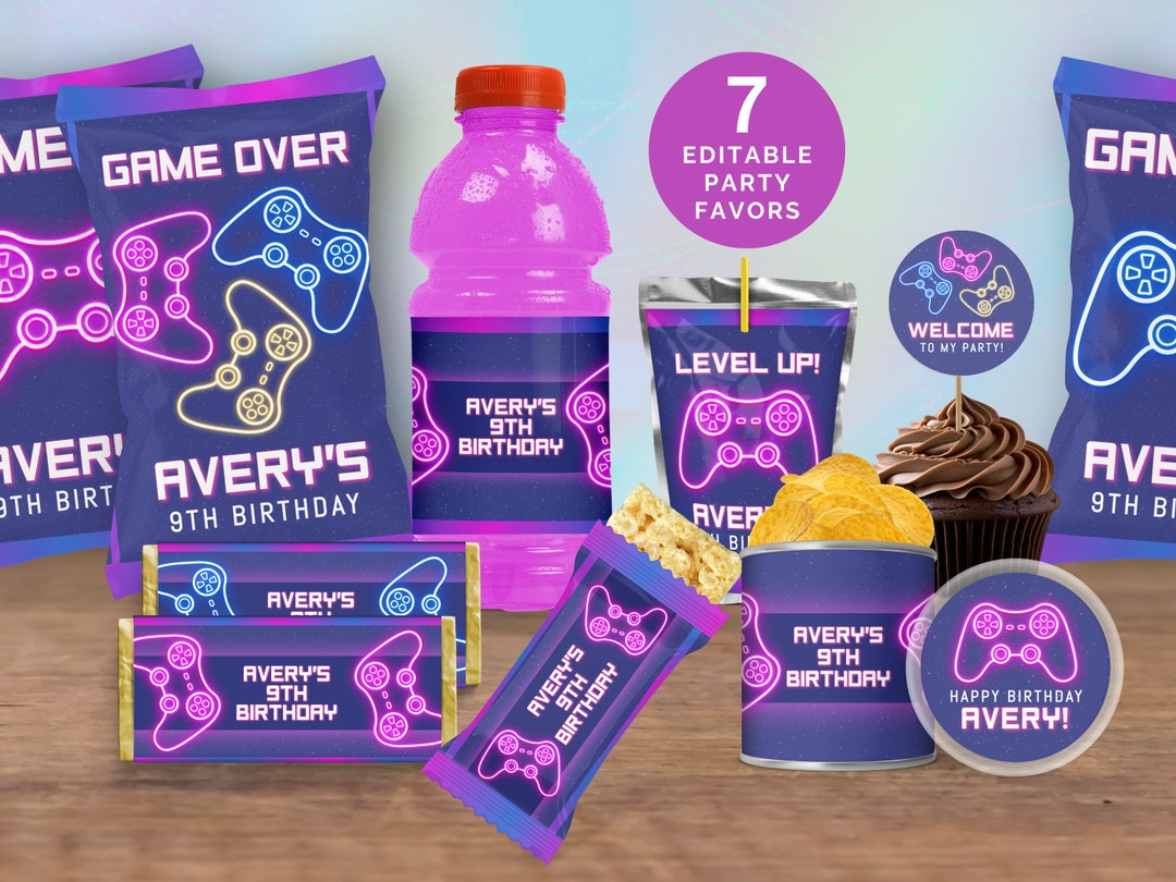 Video Game Themed Birthday Favors, Girl's Neon Gaming Controller Favors ...
