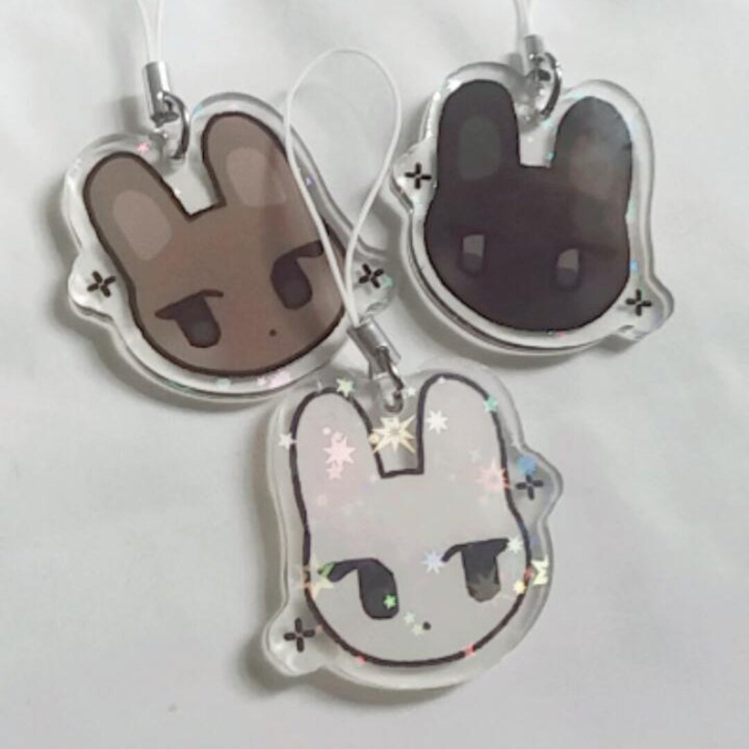 Y2k Anime Bunny Charms one Side Holo-star Decal - Etsy