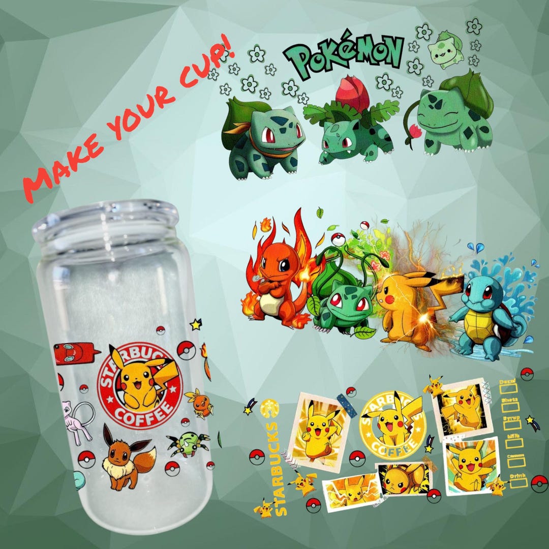 Pokemon Make Your Own 16 Oz Acrilyc Jar Cup. - Etsy