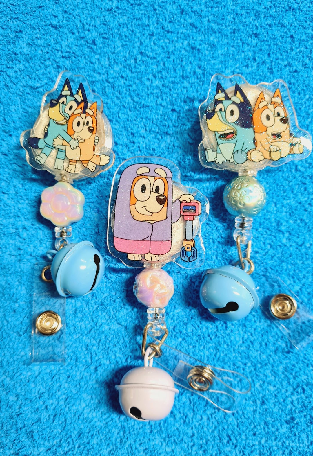 Bluey and Bingo Badge Reels ID Holders - Etsy