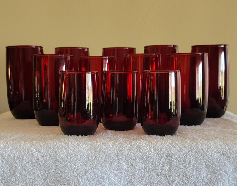 Royal Ruby Red 12 Piece Vintage Drinkware by Anchor Hocking - Etsy