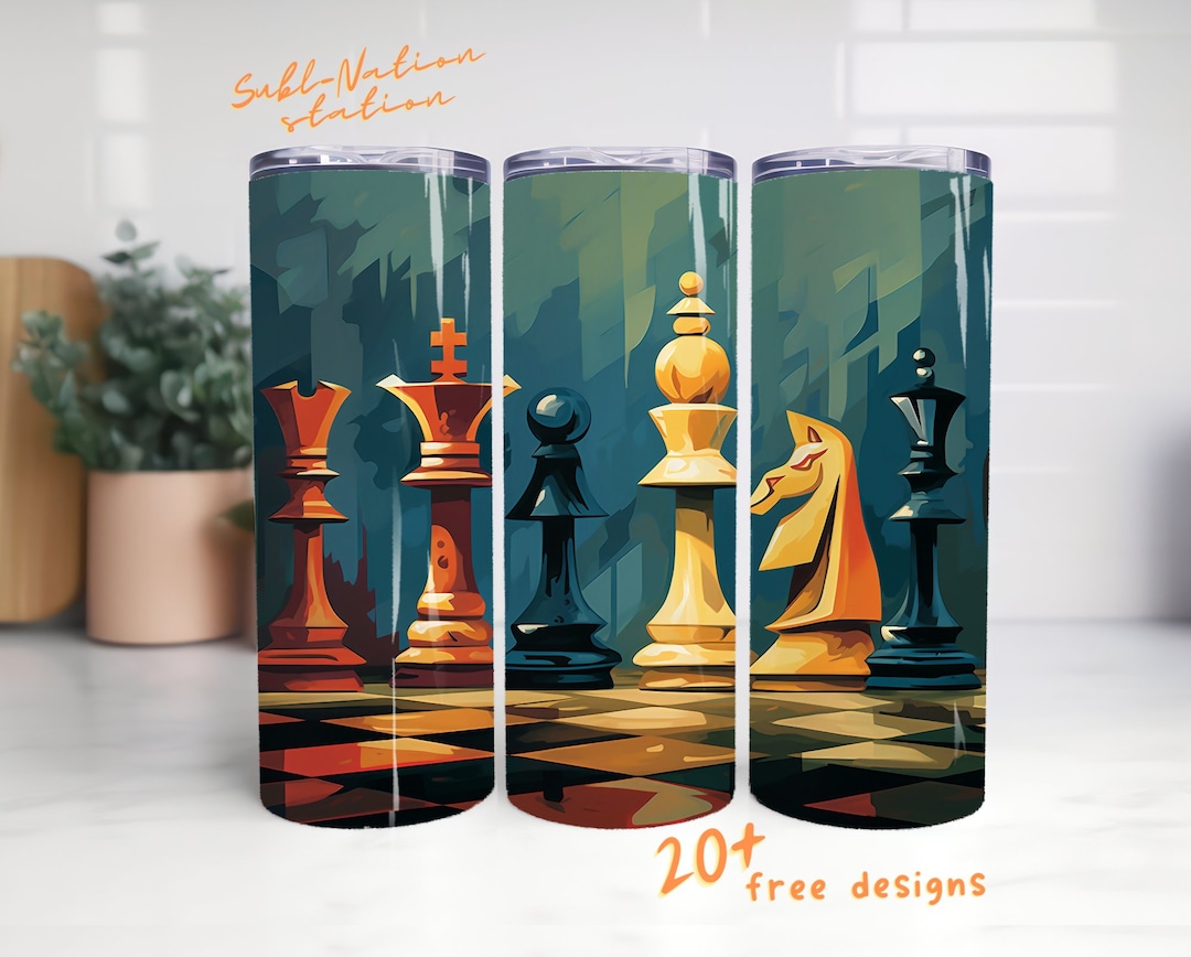 Chess Tumbler Wrap, Tumbler Wrap, 20 Oz Skinny Tumbler Sublimation ...