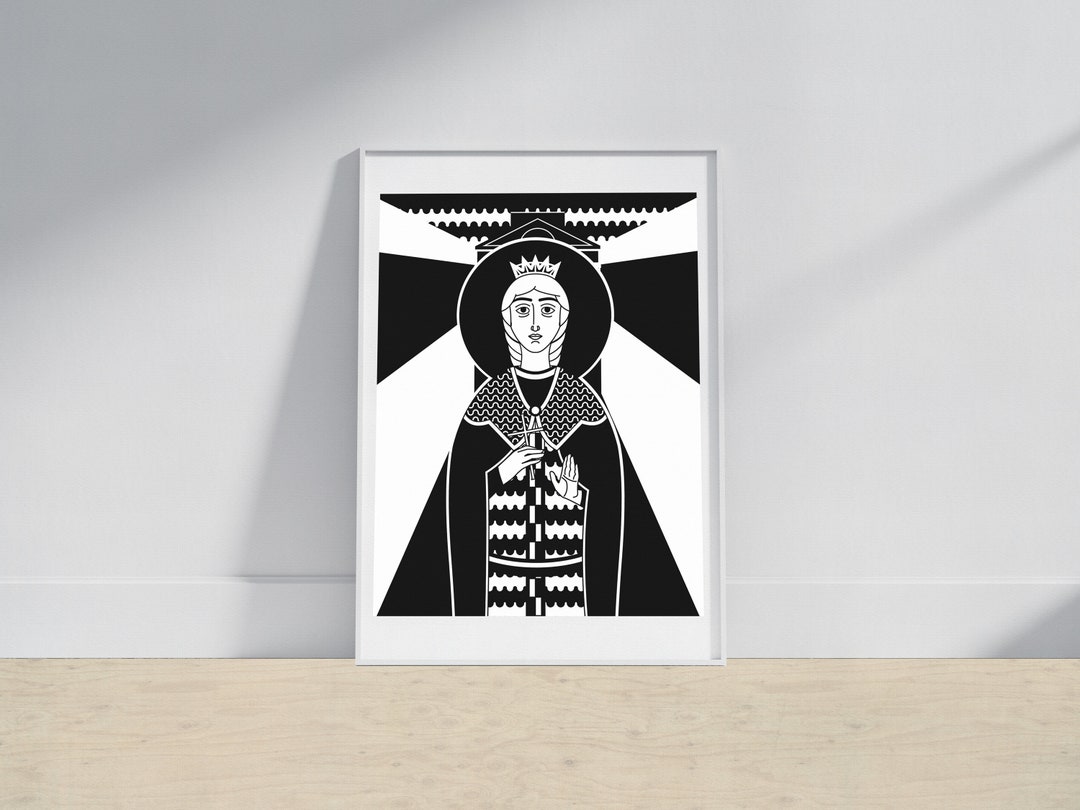 Saint Alexandra of Rome (black & White) Digital Print Eastern Orthodox ...