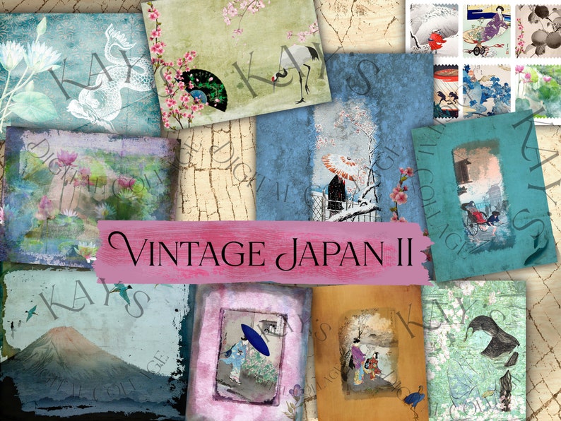 Vintage Japan II, Junk Journal, Digital Collage, Handmade, Scrapbooking ...
