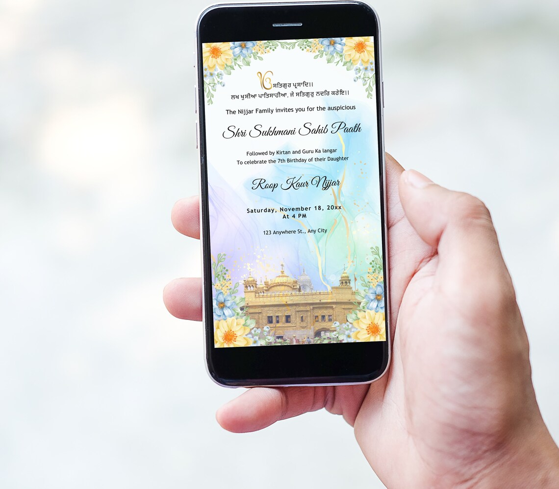 Editable Sukhmani Sahib Path Invitation, Sukhmani Sahib Path Digital ...