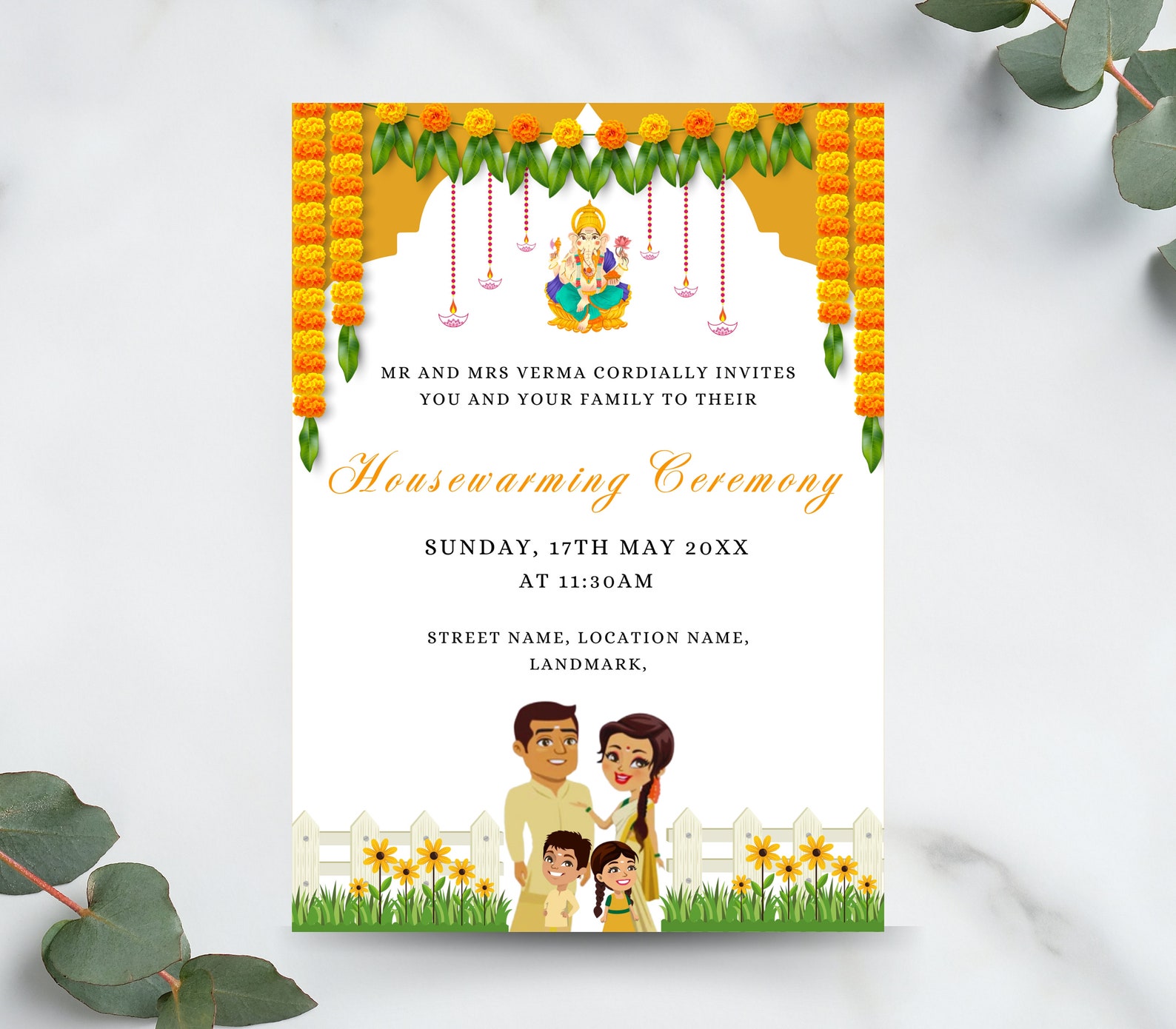 Editable Indian Housewarming Invitation: Griha Pravesh Digital Invite ...