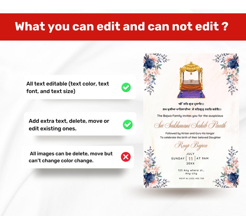 Editable Sukhmani Sahib Path Invitation: Akhand Paath Invite Digital ...
