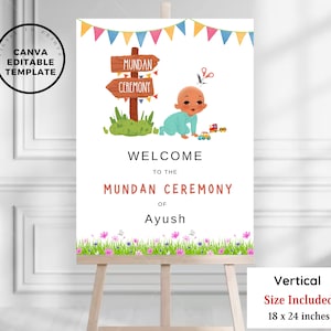 Editable Mundan Welcome Sign: Indian Ceremony Decor (digital Download ...